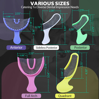 Disposable Dental Impression Triple Trays Registration Bite Trays Multi ...