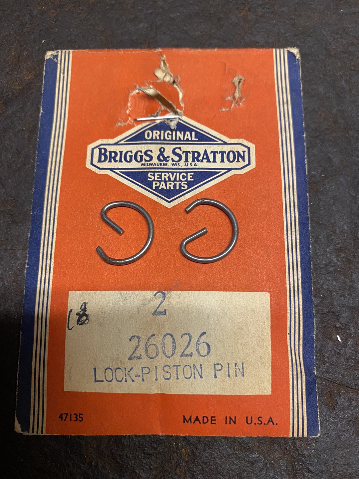 (YC9) Briggs and Stratton 26026 Piston Pin Locks (1) Set | eBay