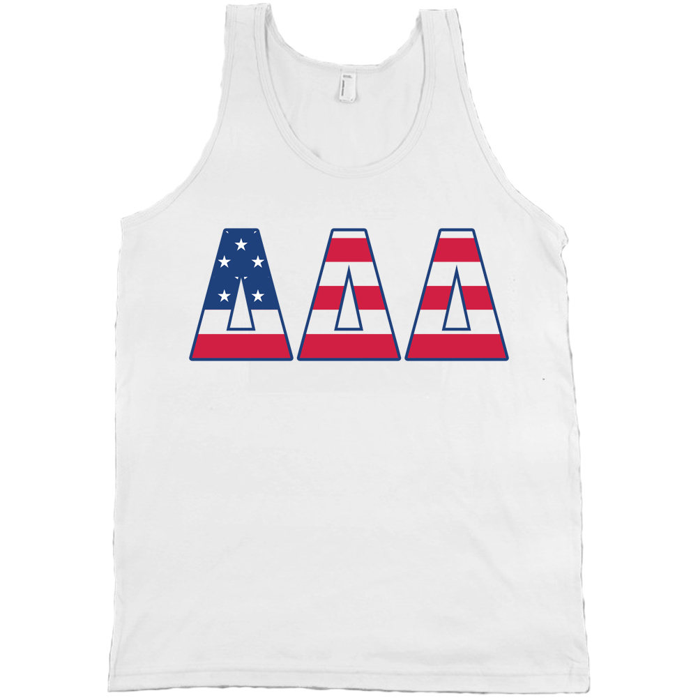 Delta Delta Delta Bella + Canvas Tank Top Shirt Tri Delt USA Flag ...