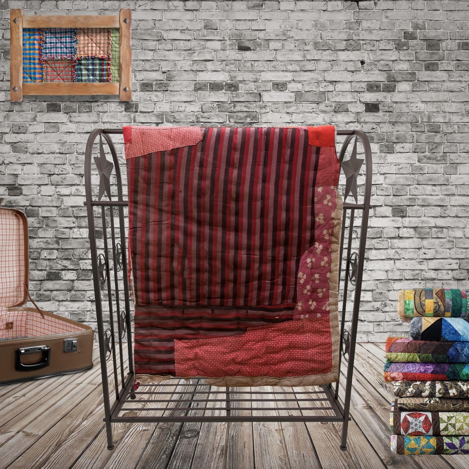Rustic Western Metal Quilt Rack – Free-Standing with Star Design | eBay