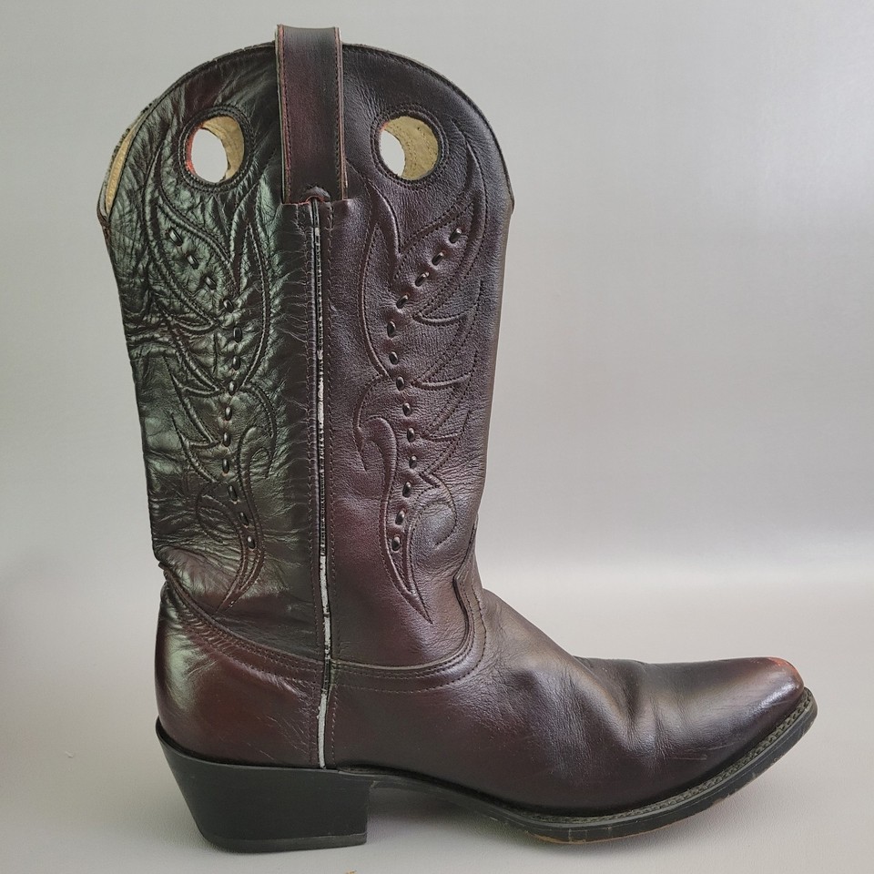 Durango Cowboy Boots Western Roper Black Cherry Pull On Mens DB585 Size ...