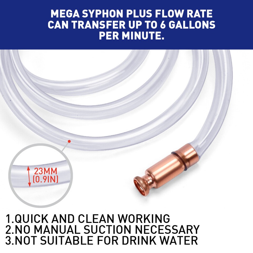 10FT X 3/4" Siphon Hose Pump Self Priming Jiggler Shaker Transfer Fuel ...