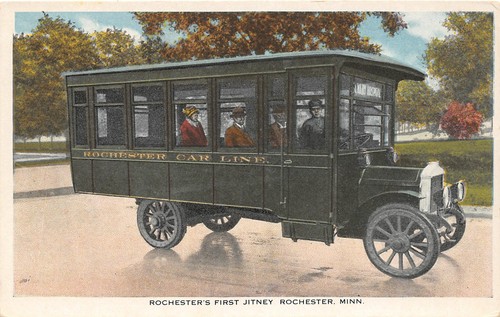 G58/ Rochester Minnesota Postcard c1910 First Jitney Car line Bus | eBay