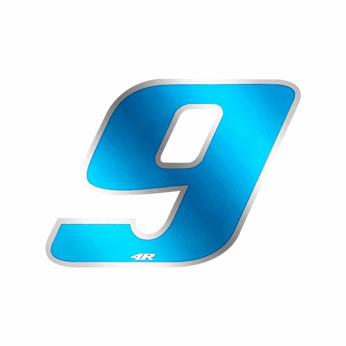 Sticker Number Race for Motorcycle " 9 " Blue 100 X 130 MM | eBay