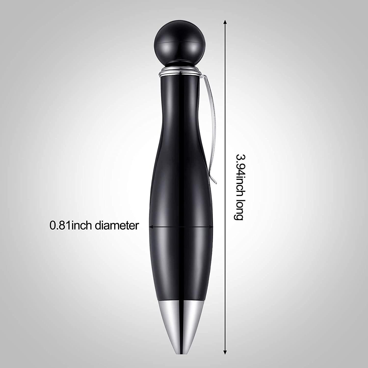 6 Pieces Short Fat Ballpoint Pen Big Fat Pens Elegant Barrel Black Mini ...