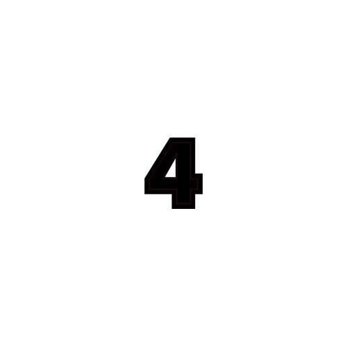 Chiffre 4 quatre - autocollant sticker classique noir adhésif ref66 | eBay
