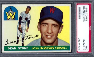 1955 Topps #060 PSA 8 Dean Stone Senators 60 Nice! | eBay