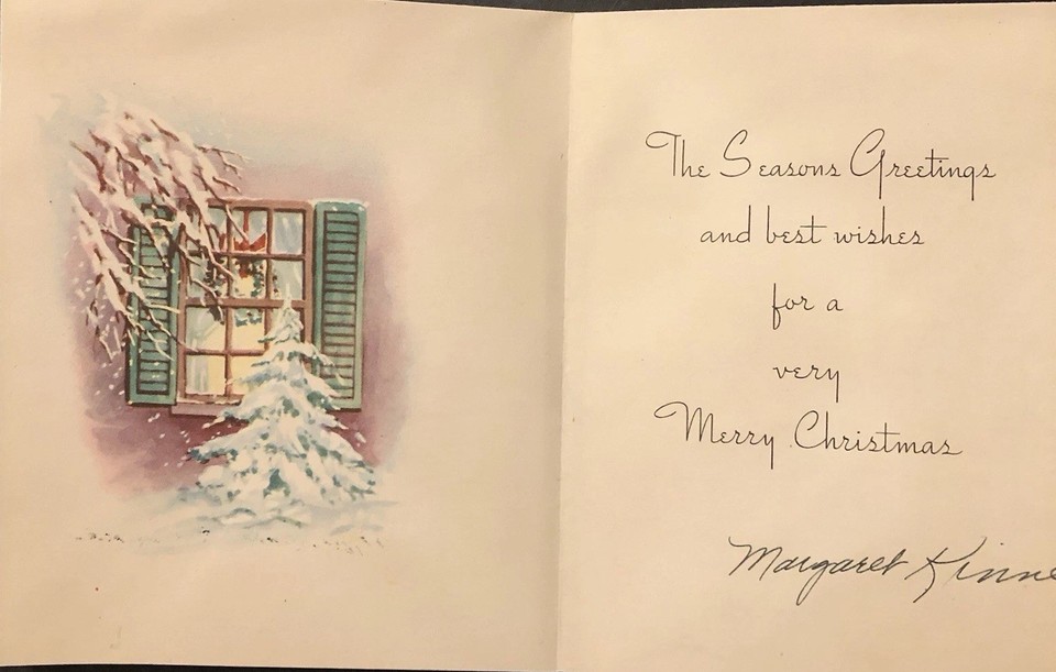 *Vintage Christmas Greeting Card Holiday Visit Snow Covered Trees ...