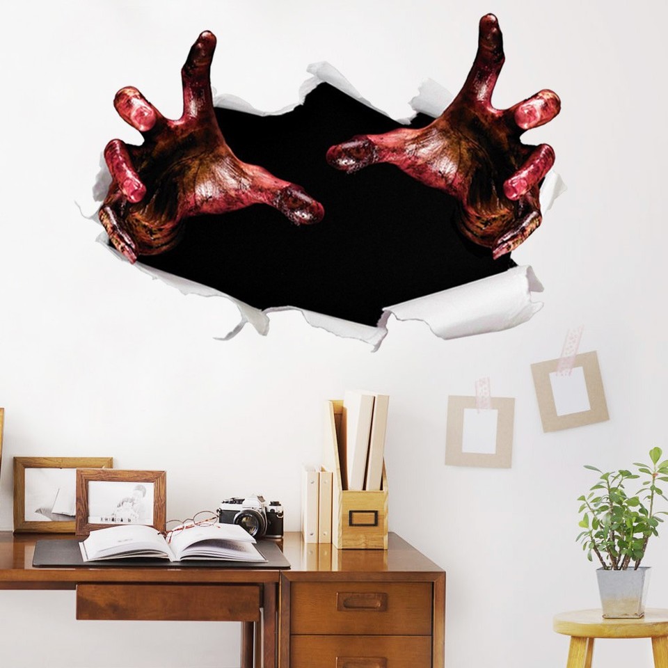 Horror Wall Graffiti Halloween Window Stickers Ghost Portraits for ...