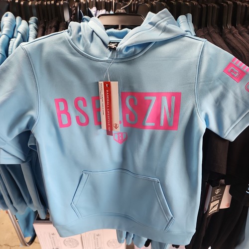Baseball Lifestyle BL101 Hoodie YS Light Blue Pink Short Sleeve youth ...