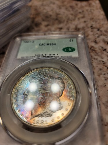 1881-s Morgan Silver Dollar Rainbow Toned CAC MS64 | eBay