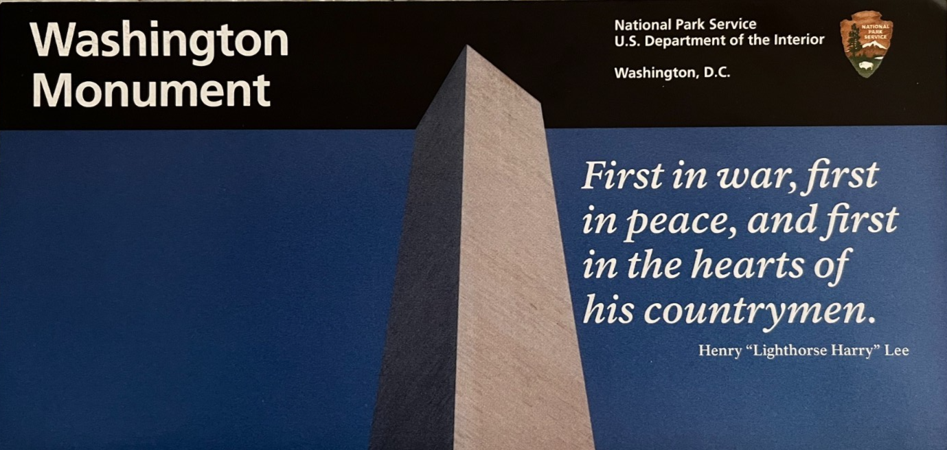 2026 WASHINGTON MONUMENT - DC NATIONAL PARK SERVICE UNIGRID BROCHURE ...
