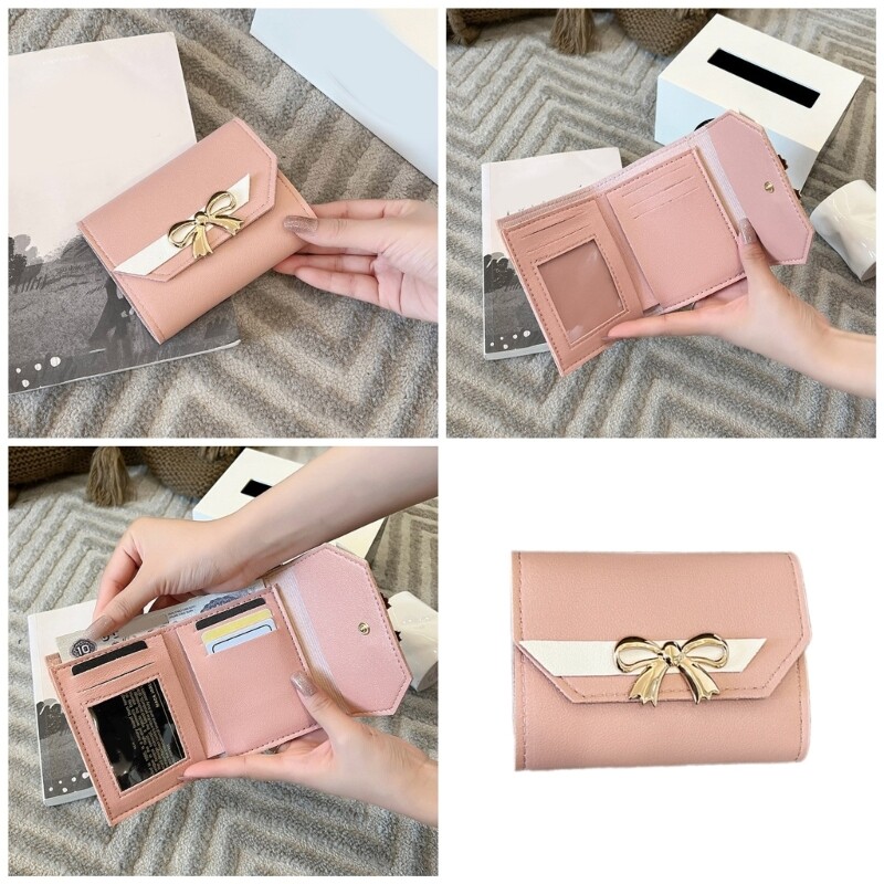 Multi Slot Wallet Woman Clutch Bag Coin Purse Short Type Trifold Cash ...