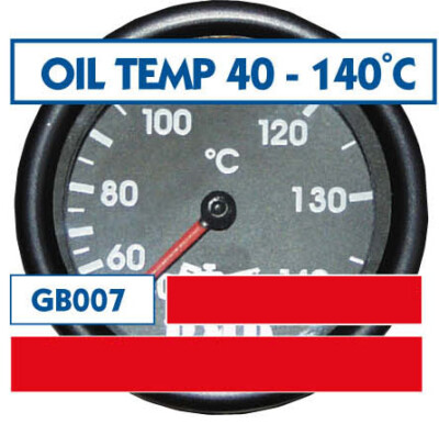 RMD Oil Temp Black Face Gauge Dials 40-140C 50mm Diameter Mechanical ...