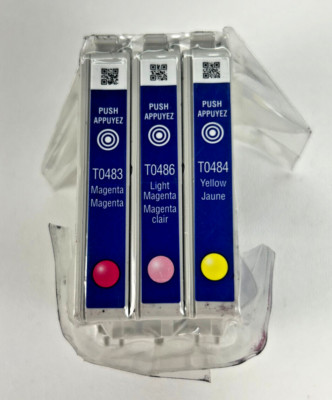 3 Pack Genuine Epson 48 T048 Ink for Stylus R200 R220 R300 R320 R340 ...