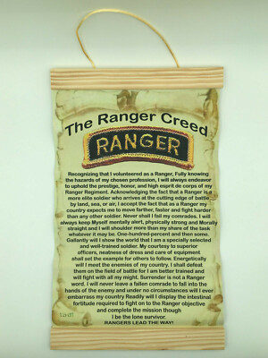 The Ranger Creed,Canvas Wall Print, 8x12,Cream Background | eBay