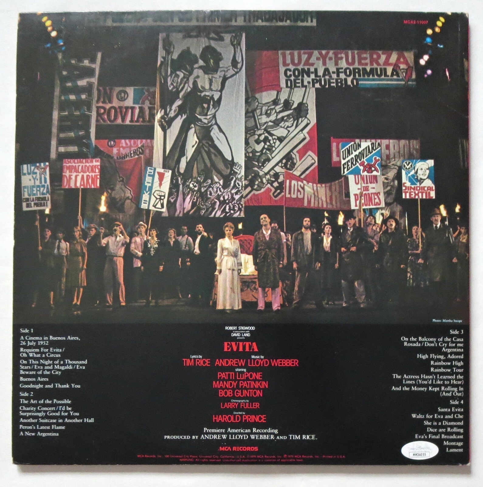 Andrew Lloyd Webber REAL SIGNED Evita Movie Soundtrack 2x Vinyl Record ...