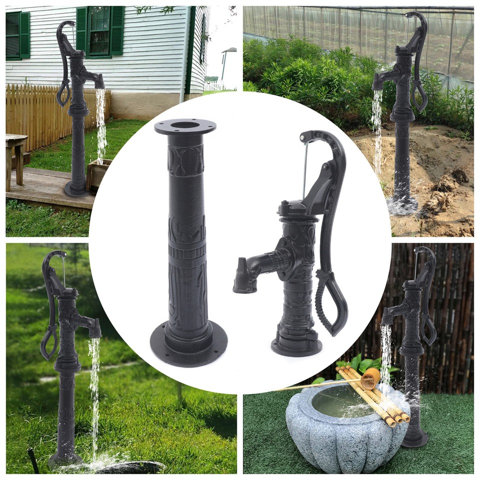TOP Hand Tall Shallow Well Pitcher Water Pump w/ Stand Cast Iron 19 ...