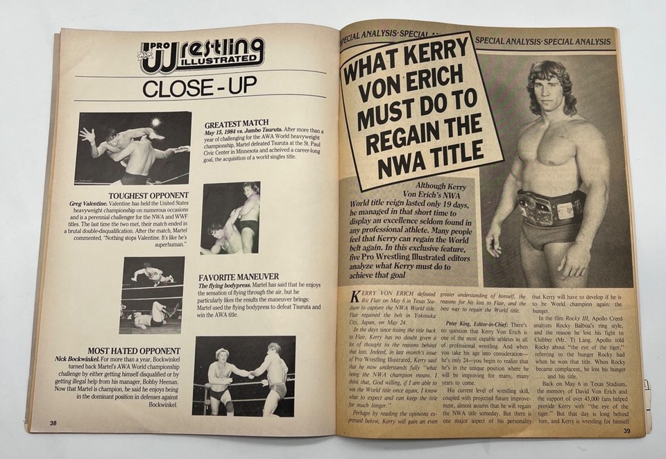 Sgt Slaughter Nov 1984 Pro Wrestling Illustrated PWI Magazine Rick ...