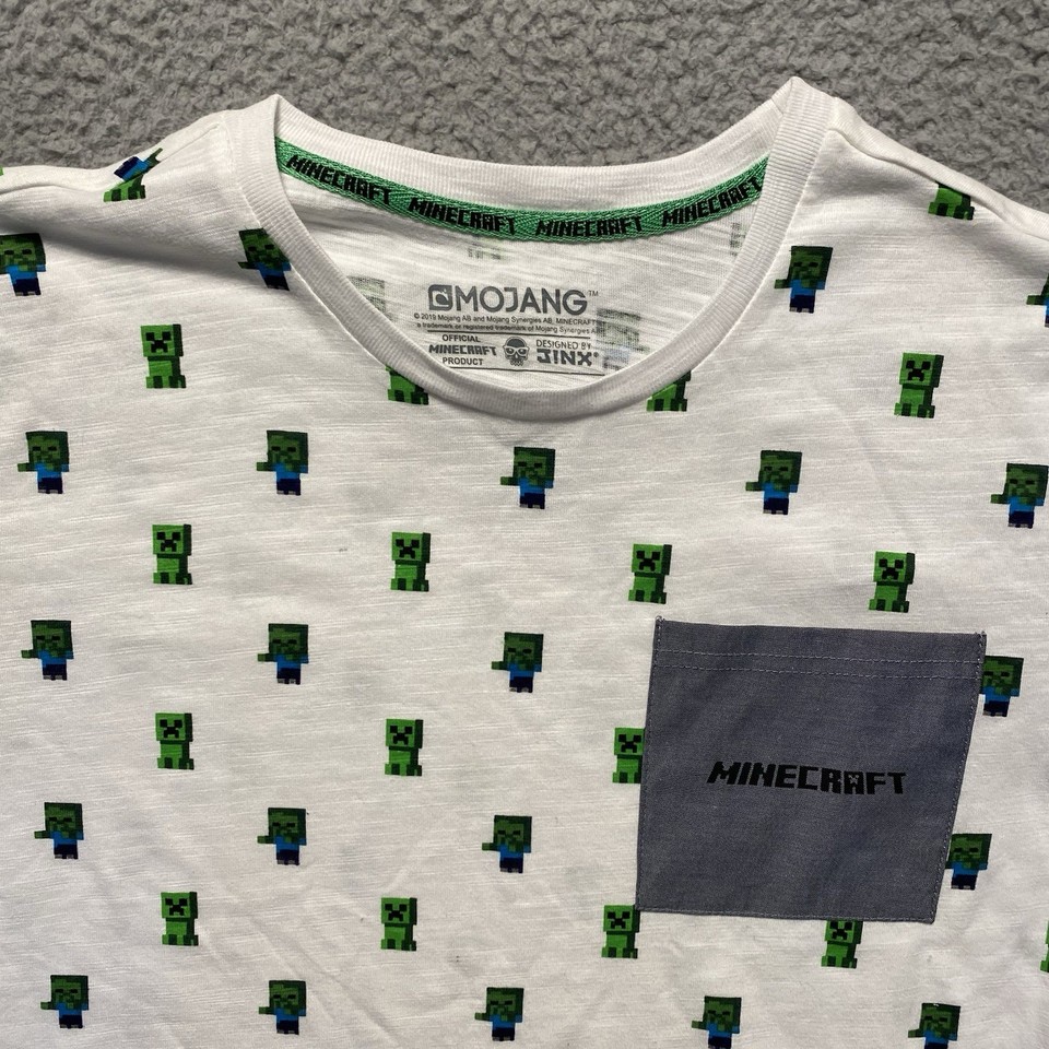 Minecraft "Mob Swarm" Gamer Creeper Pocket Logo T-Shirt Short Sleeve ...