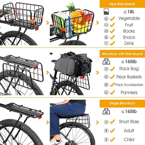 Quick Release Bicycle Carrier Rear Rack Bike Basket for MTB Bike | eBay