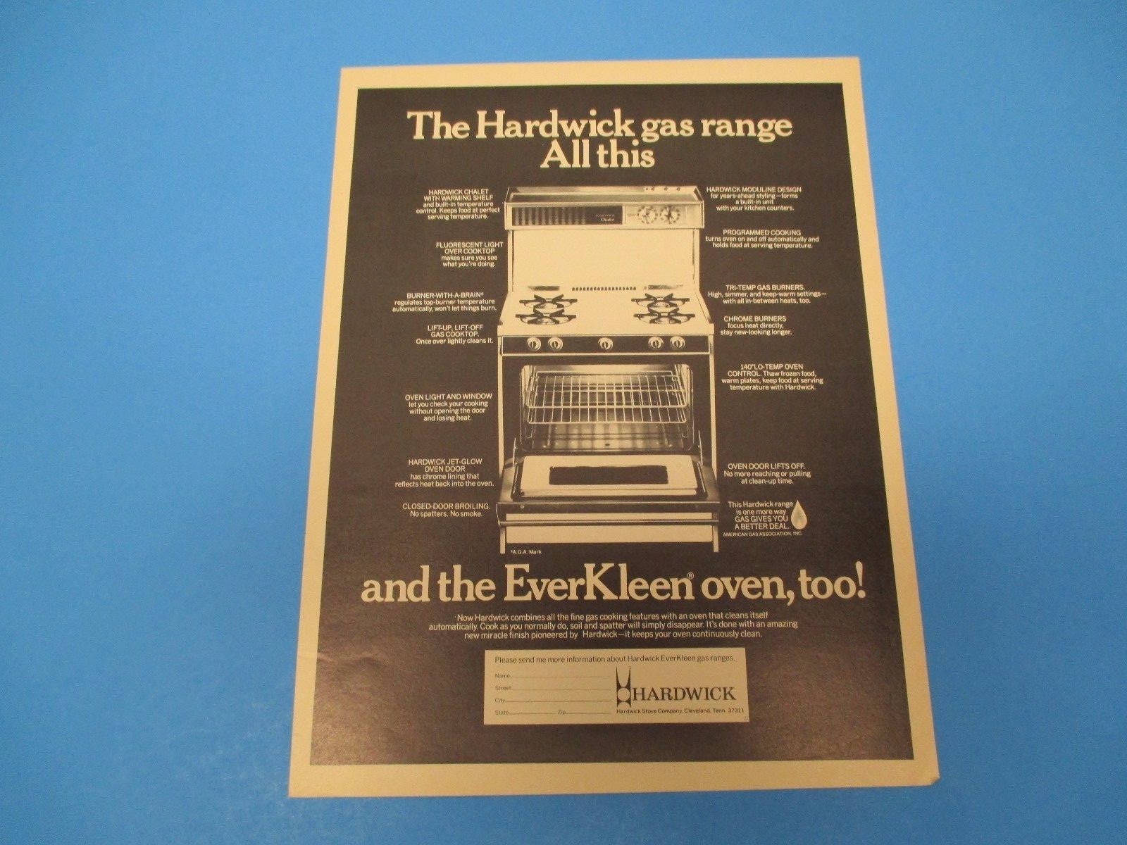 1971 The Hardwick Gas Range, All this and the EverKleen oven too ...