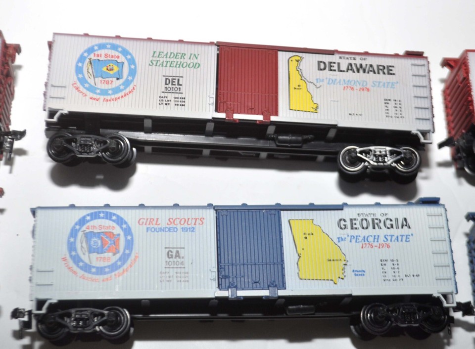 Vintage HO Different States Bicentennial Boxcar Train Car Lot of 6 | eBay