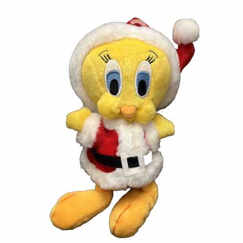 Vintage 1998 Tweety Bird Santa Christmas 8" Plush Beanie Warner Bros ...