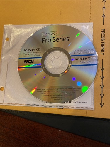 ERP NEVER USED Sage PRO SERIES MASTER CD Ver7x. All Editions Included ...