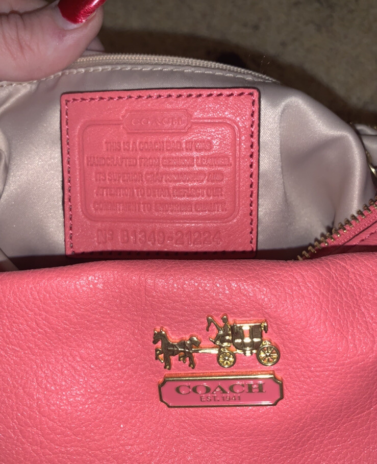 Womens Pink Coral Authentic Real Large Big Coach Pocketbook Handbag ...