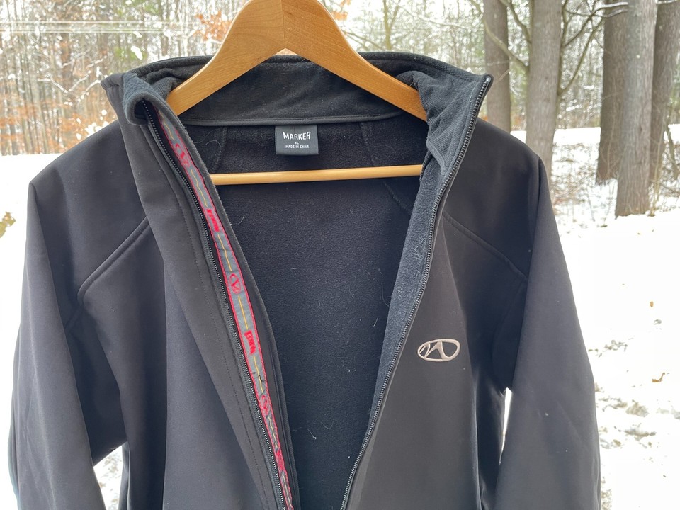 Marker Men's XL Deep Black Soft Shell Poly Spandex Jacket Coat Barely ...