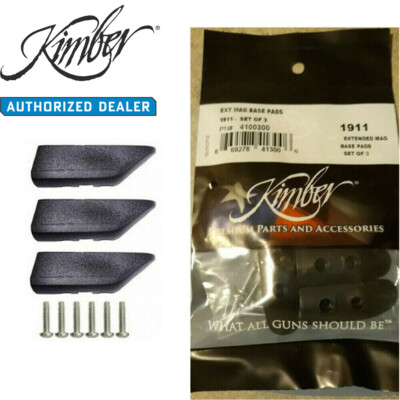 Kimber Factory 1911 Extended Magazine Base Pads - 3 Piece Set 4100300 ...
