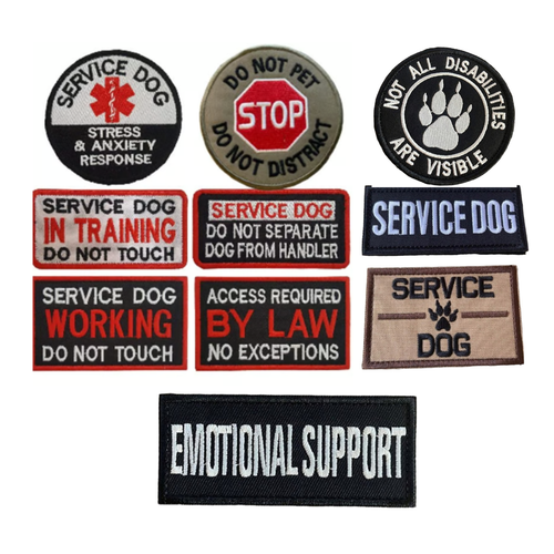 Service Dog in Training/Working/Stress & Anxiety Embroidered Hook ...