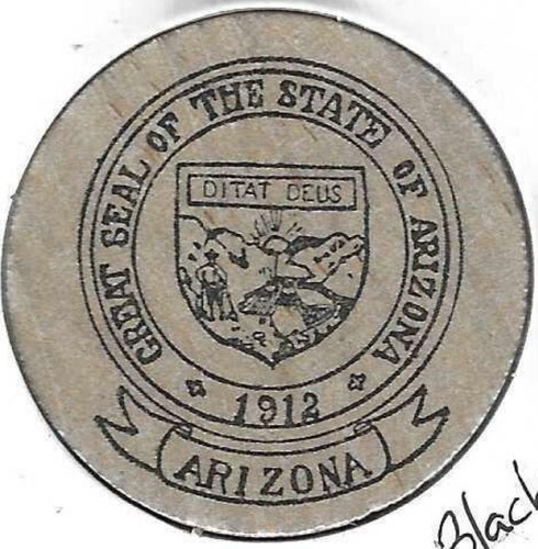 The Great Seal of the State of Arizona, Token/Coin, Indian Head Wooden ...