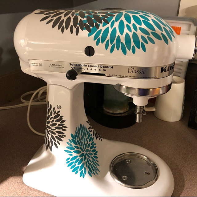 Flower Burst Vinyl Decals Stickers for Kitchenaid Mixer Decoration ...