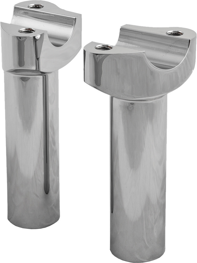 HD Chrome Forged Straight 1 Handlebar Risers 4.5 Rise Wide Glide 80-86 ...