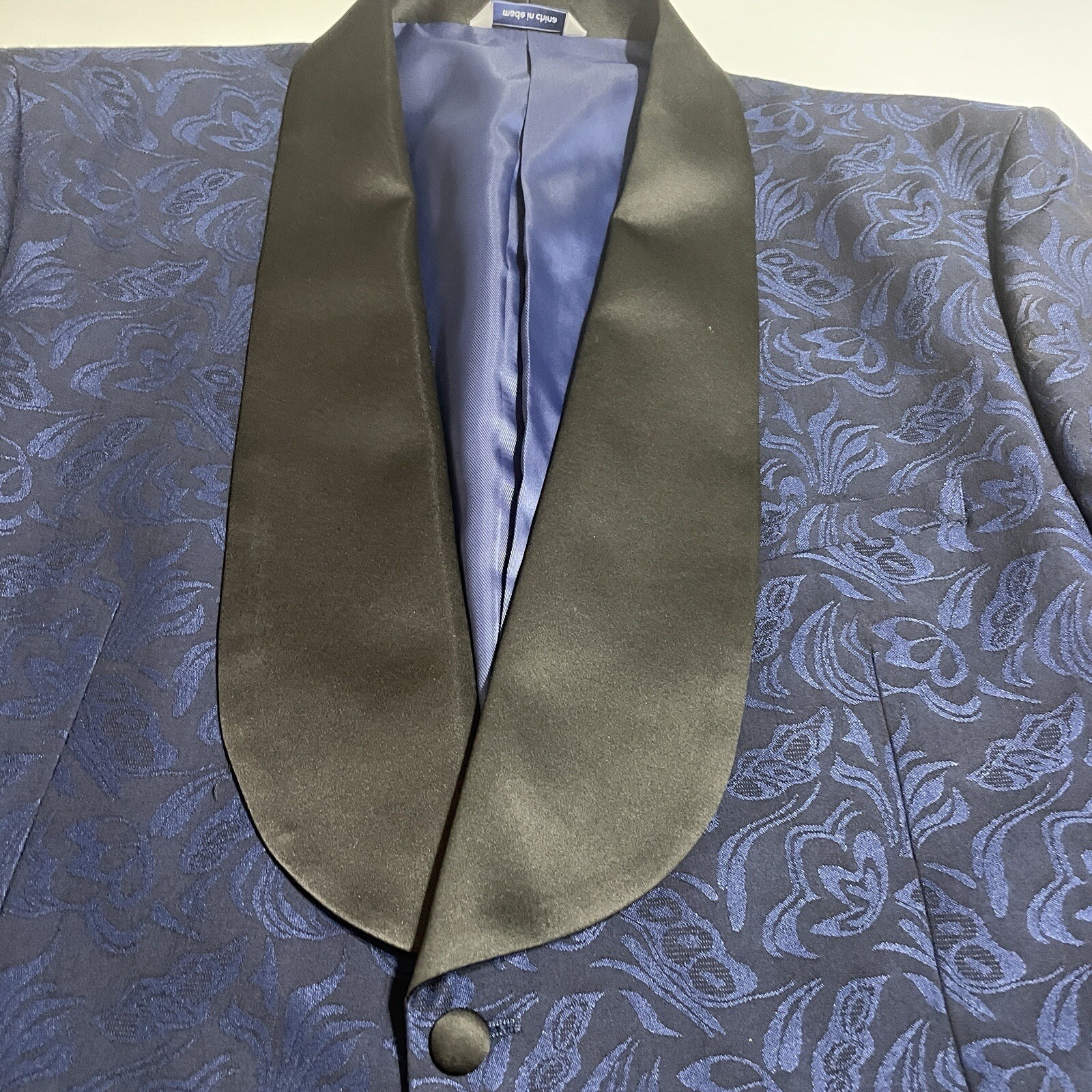 Kilburne Finch TUX Blazer + VEST Mens 54R SLIM Metallic Blue Black ...