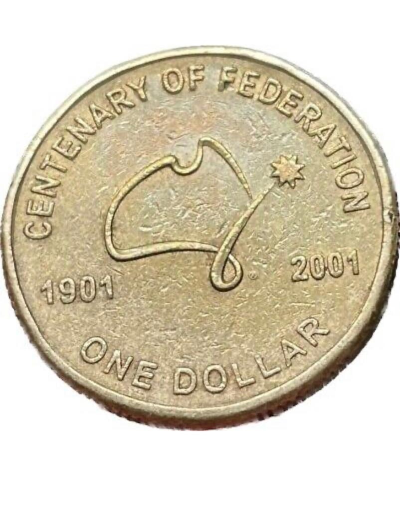 2001 AUSTRALIAN $1 ONE DOLLAR COIN - CENTENARY OF FEDERATION (1901 ...