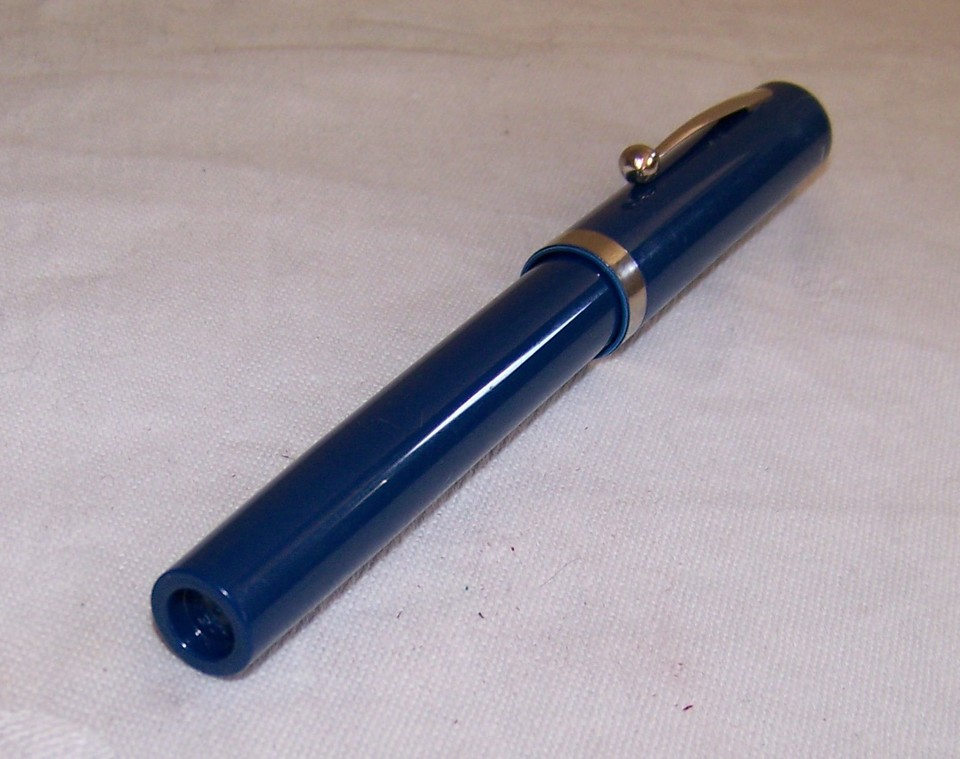 Vintage Sheaffer No-Nonsense Blue Flat Top Cartridge Fountain Pen FINE ...