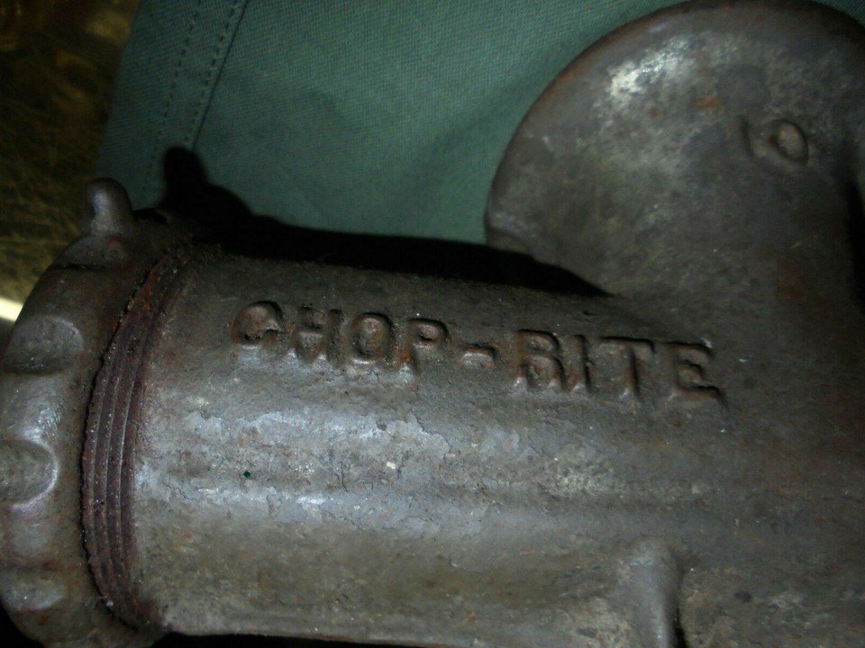 VINTAGE CHOP-RITE TINNED MEAT GRINDER #10 CAST IRON | eBay