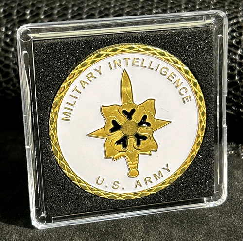 US Army MILITARY INTELLIGENCE Challenge Coin w Case | eBay