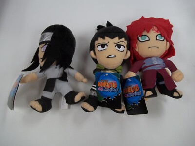 lot of 3 BanPresto Naruto Shippuden 8" plush Gaara, Shikamaru Nara ...