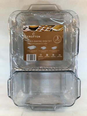CROFTON 3 Piece Glass Baking Dish Set Anchor | eBay