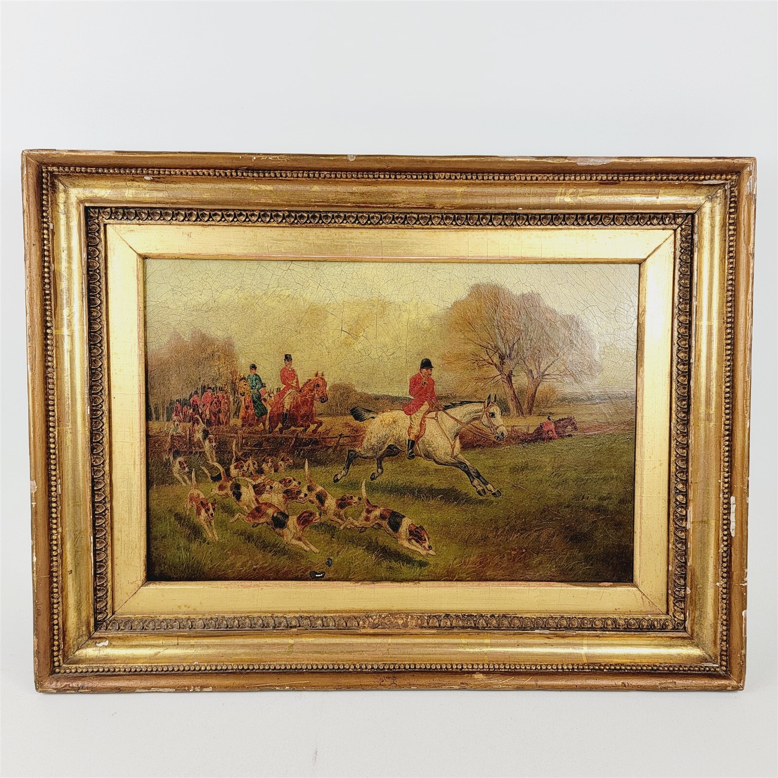 H. Alken Henry Oil Painting Fox Hounds Horses Hunting 17x12 Framed | eBay