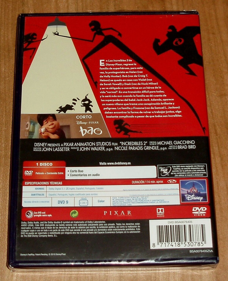 The Incredibles 2 Disney Pixar DVD New Sealed Animation (Sleeveless ...