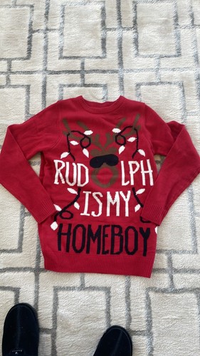 Jake Austin ugly Christmas sweater Rudolph is my Homeboy” size small | eBay