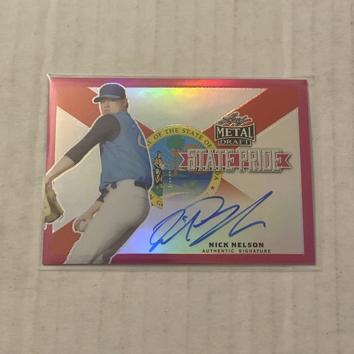 2019 Leaf Metal Draft Nick Nelson State Pride On Card Auto Autograph ...