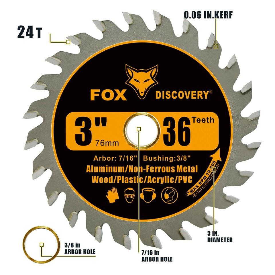 3 Inch 36T Circular Saw Blade with Dremel Saw-MAX, DeWalt, RotoZip Saws ...