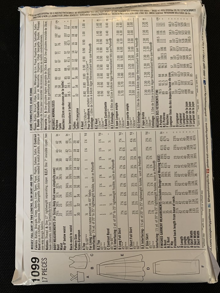 Simplicity 1099 PROJECT RUNWAY Pattern Plus Size 12 14 16 18 20 Skirt ...