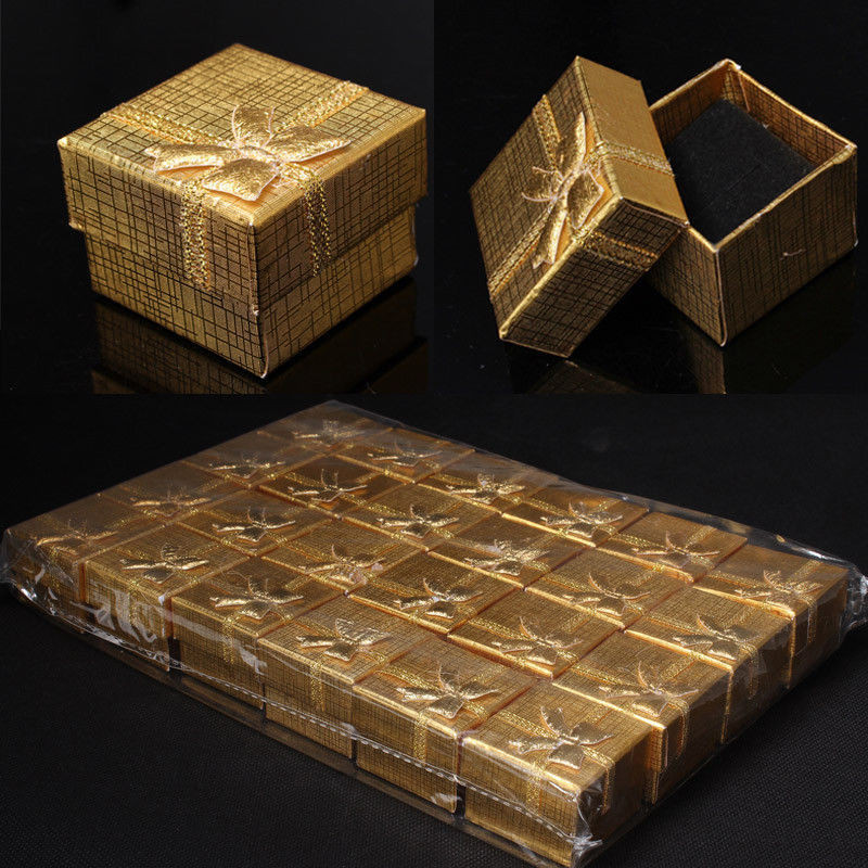 New 24 Boxes Jewelry Gift Ring Earrings Pendant Case Boxes Mignon ...